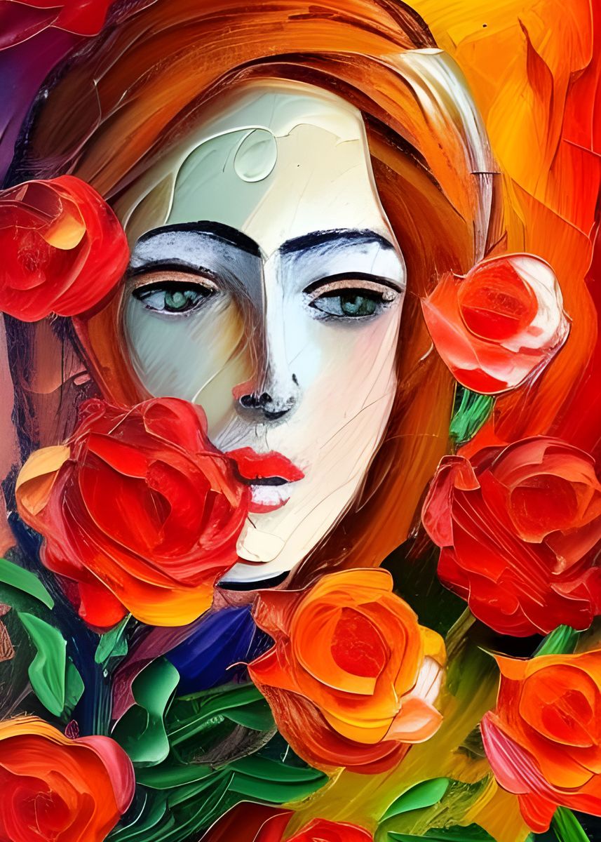 'Flora Goddess of Roses' Poster, picture, metal print, paint by Kzara ...