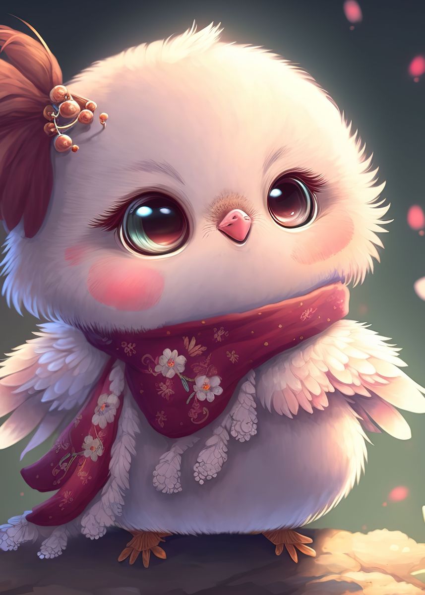 'bird cute' Poster, picture, metal print, paint by ellenanydia | Displate