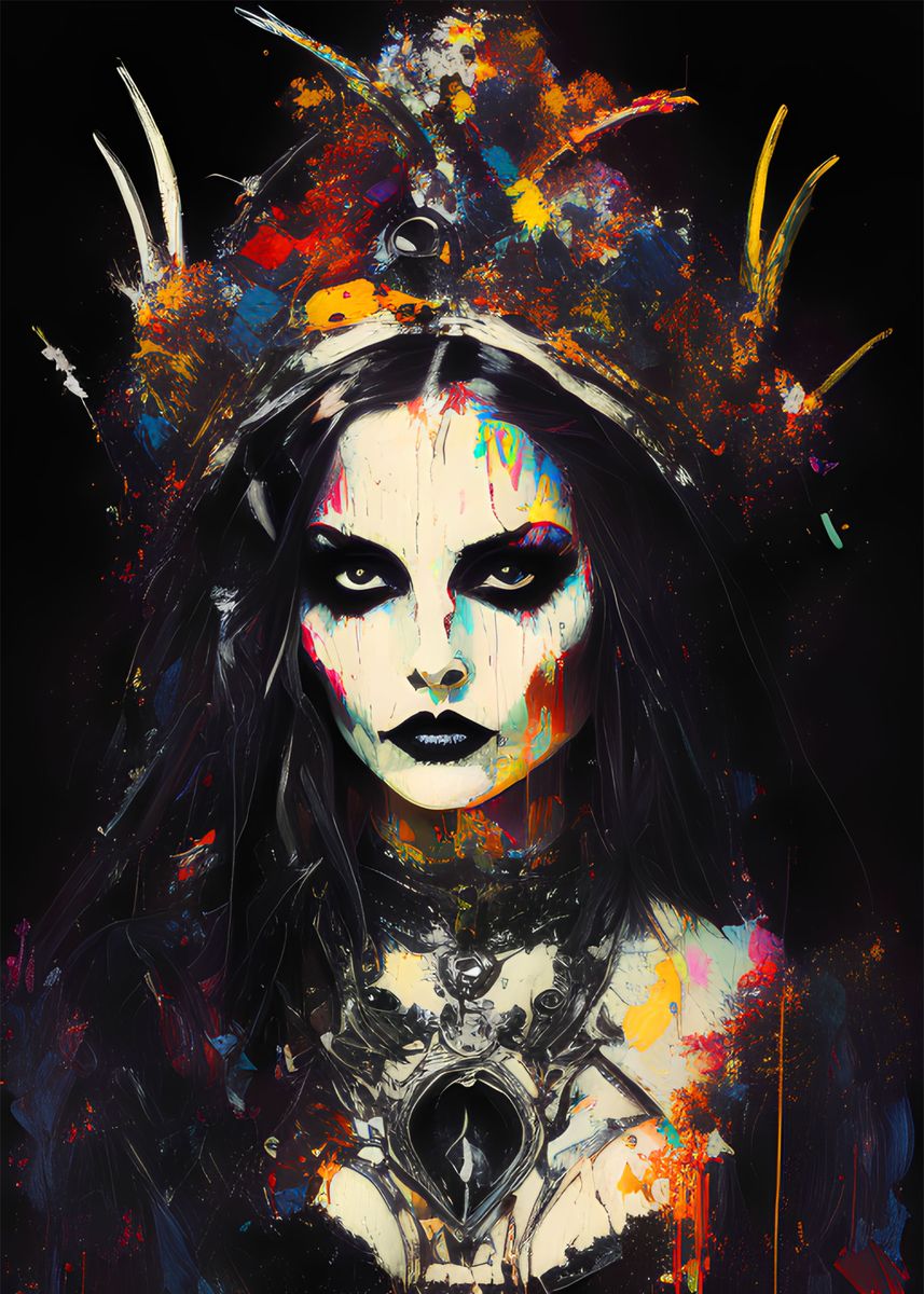 'Goth vampire queen' Poster, picture, metal print, paint by Rashid ...