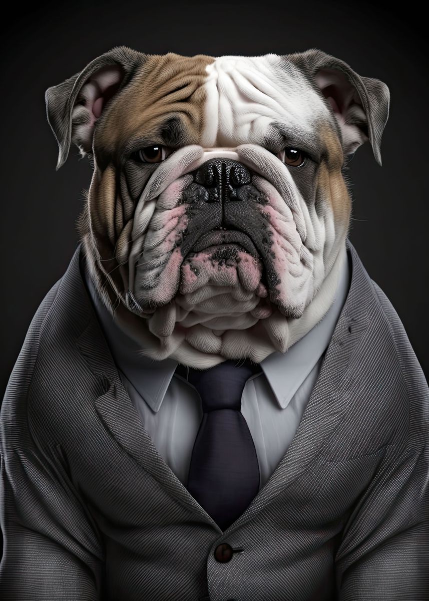 'English Bulldog Mens Suit' Poster, picture, metal print, paint by ...