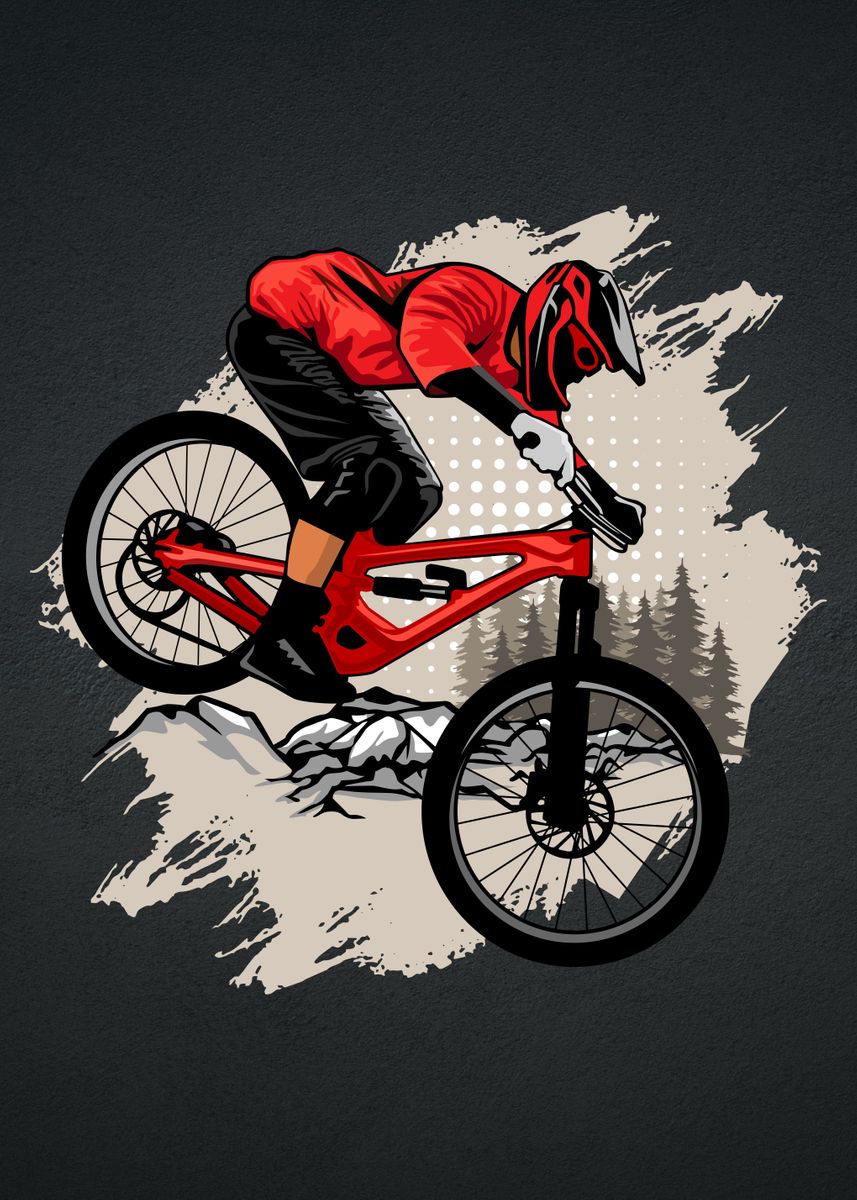 'downhill bike poster art' Poster by THELASTMINI MANTILY | Displate