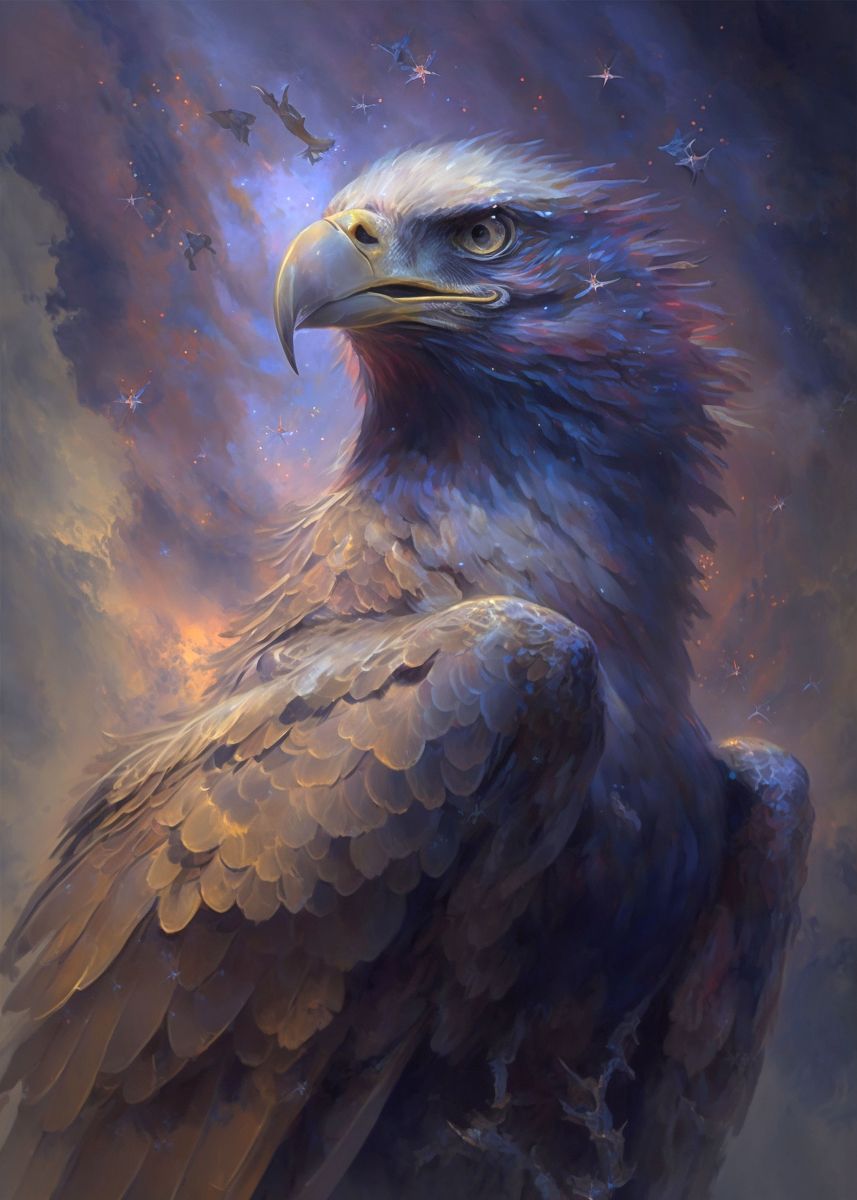 'Cosmic Eagle' Poster, picture, metal print, paint by Adam Munton ...