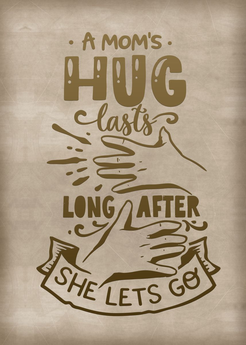 'A mom hug' Poster, picture, metal print, paint by XandYart | Displate