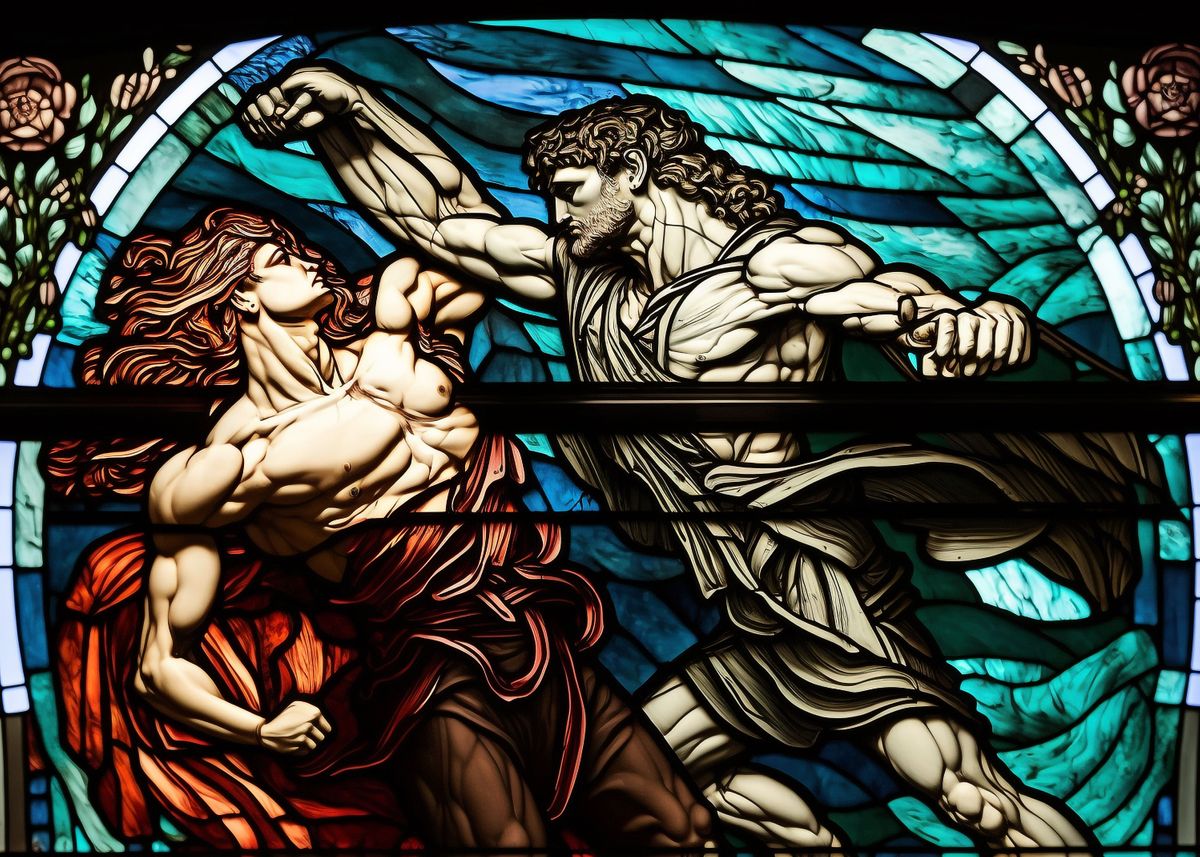 'Stained Glass Fight' Poster by Nehar Harpreet | Displate