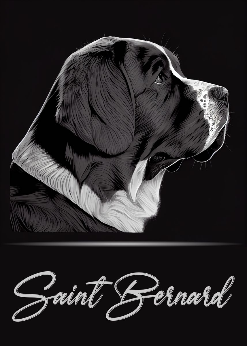 'Saint Bernard' Poster, picture, metal print, paint by Artistic ...