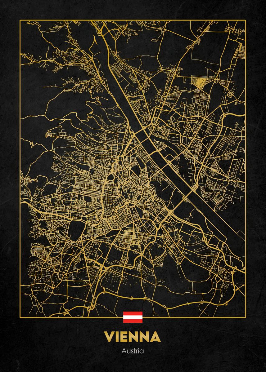 'City Map' Poster, picture, metal print, paint by Cowboys Map | Displate