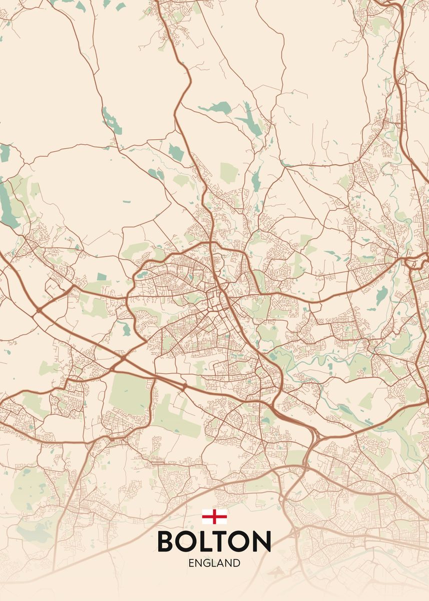 'Bolton UK' Poster, picture, metal print, paint by IMR Designs | Displate