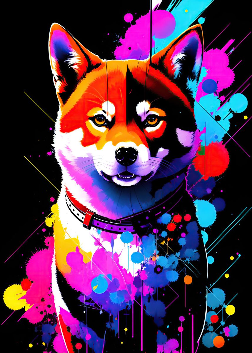 'dog abstract' Poster, picture, metal print, paint by RonnieArts | Displate