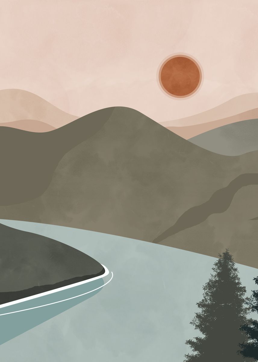 'Terracotta Landscape 2' Poster, picture, metal print, paint by Madooza ...