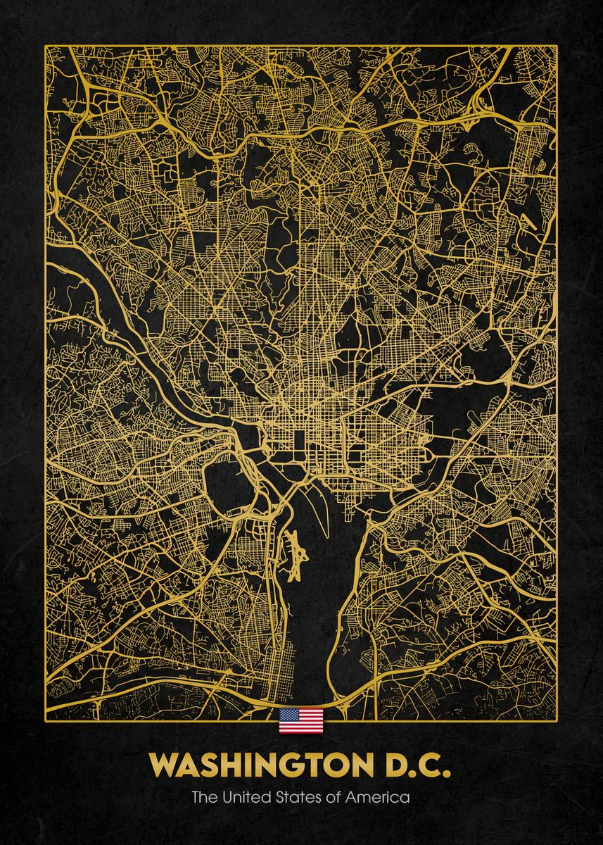 'City Map' Poster, picture, metal print, paint by Cowboys Map | Displate