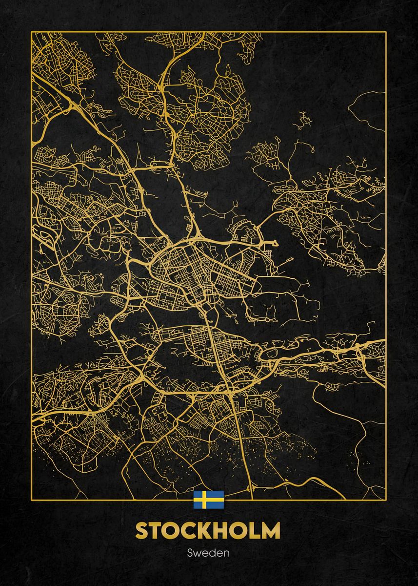 'City Map' Poster, picture, metal print, paint by Cowboys Map | Displate