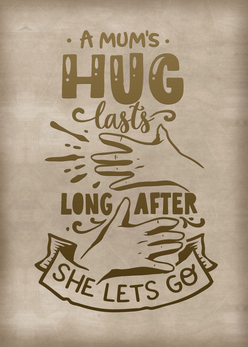 'A mum hug' Poster, picture, metal print, paint by XandYart | Displate
