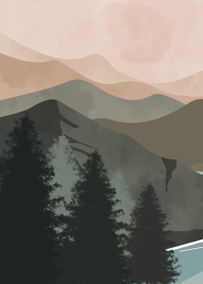 'Terracotta Landscape 1' Poster, picture, metal print, paint by Madooza ...