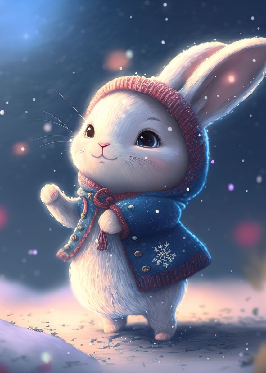 'rabbit cute ' Poster, picture, metal print, paint by Chester Draper ...