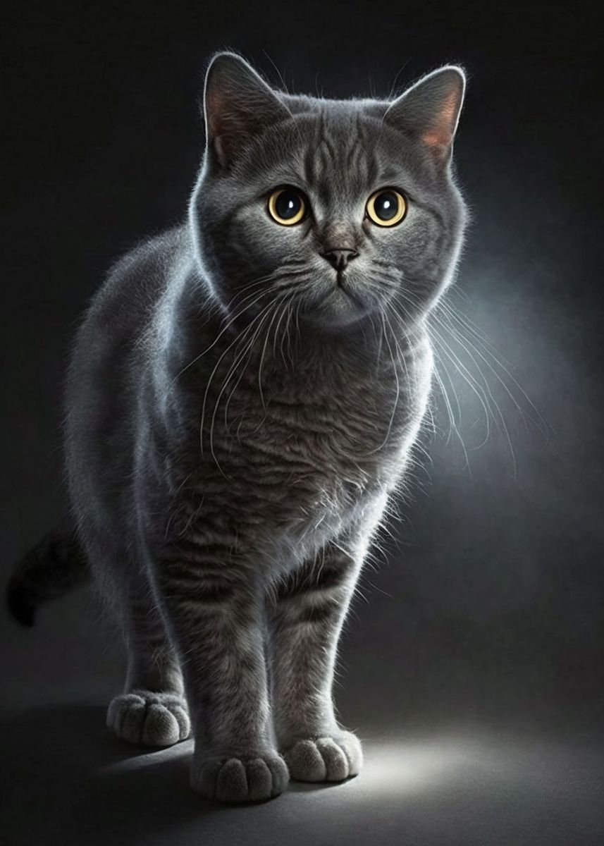 'Cat Cute ' Poster, picture, metal print, paint by Philippa Quintero ...