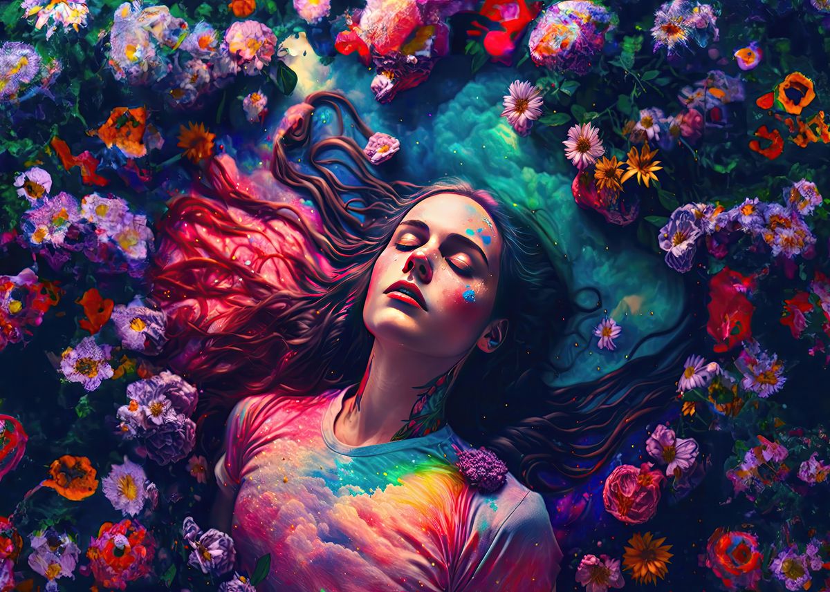 'Rainbow Garden Dreamer' Poster by SpiritoftheRainbow | Displate