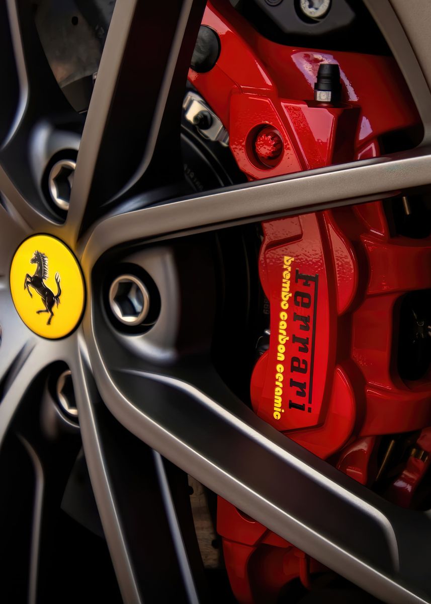 'Ferrari Brake System' Poster, picture, metal print, paint by askadina ...