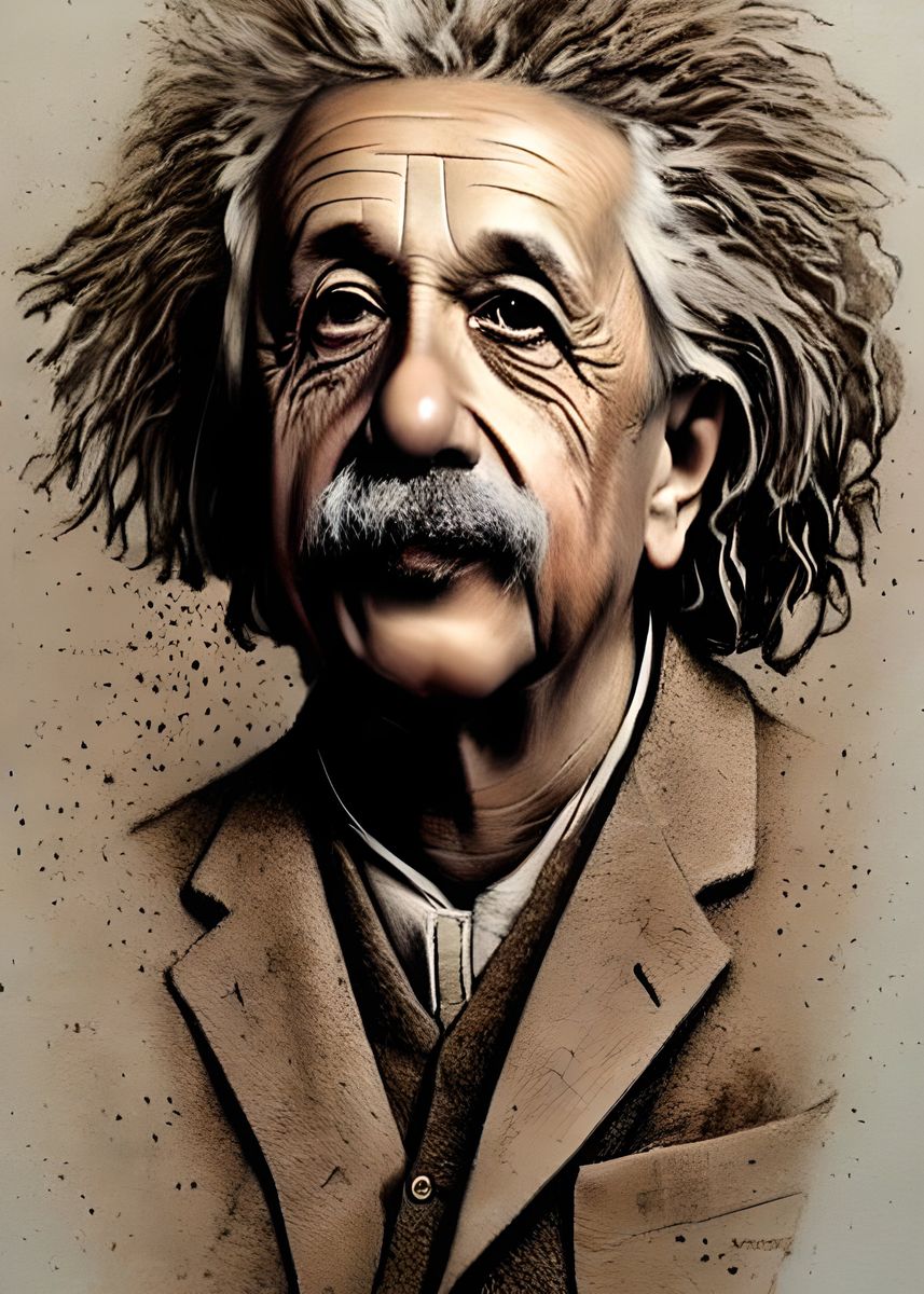 'Albert Einstein Portrait' Poster, picture, metal print, paint by Max ...