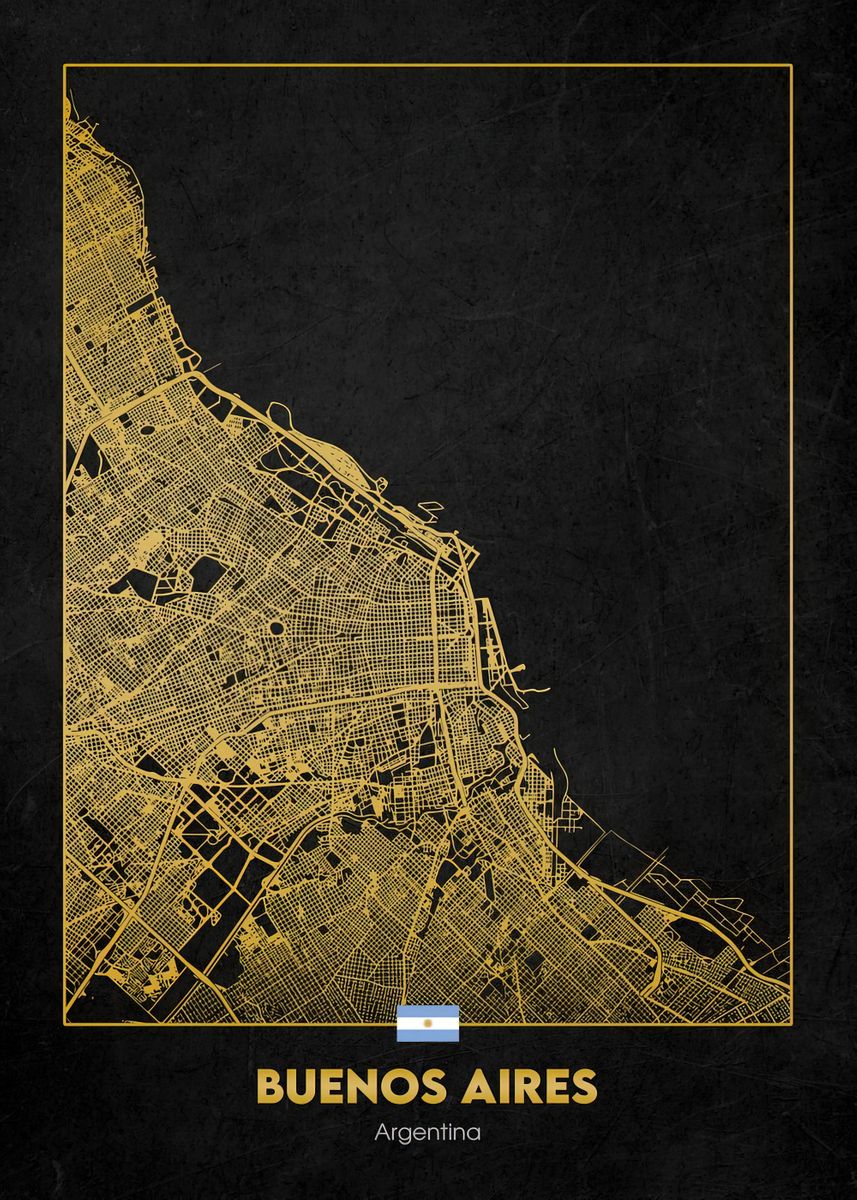 'City Map' Poster, picture, metal print, paint by Cowboys Map | Displate