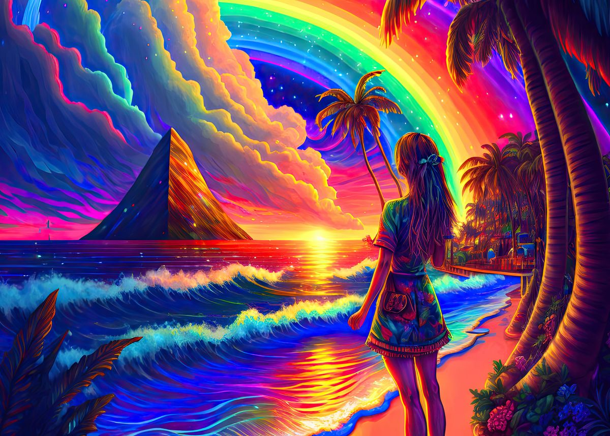 'Island Psychedelia' Poster by SpiritoftheRainbow | Displate