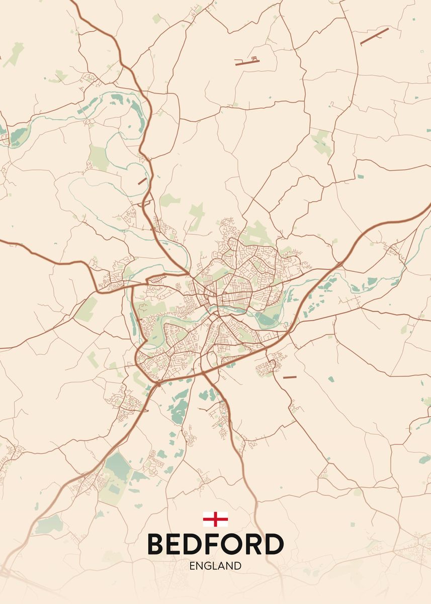 'Bedford UK' Poster, picture, metal print, paint by IMR Designs | Displate