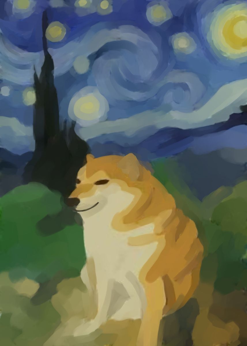 'van gogh dog amazing' Poster, picture, metal print, paint by eunoia ...