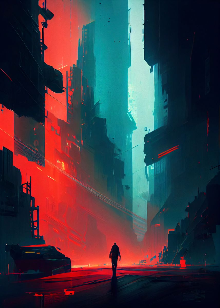 'Night City Cyberpunk' Poster, picture, metal print, paint by David ...