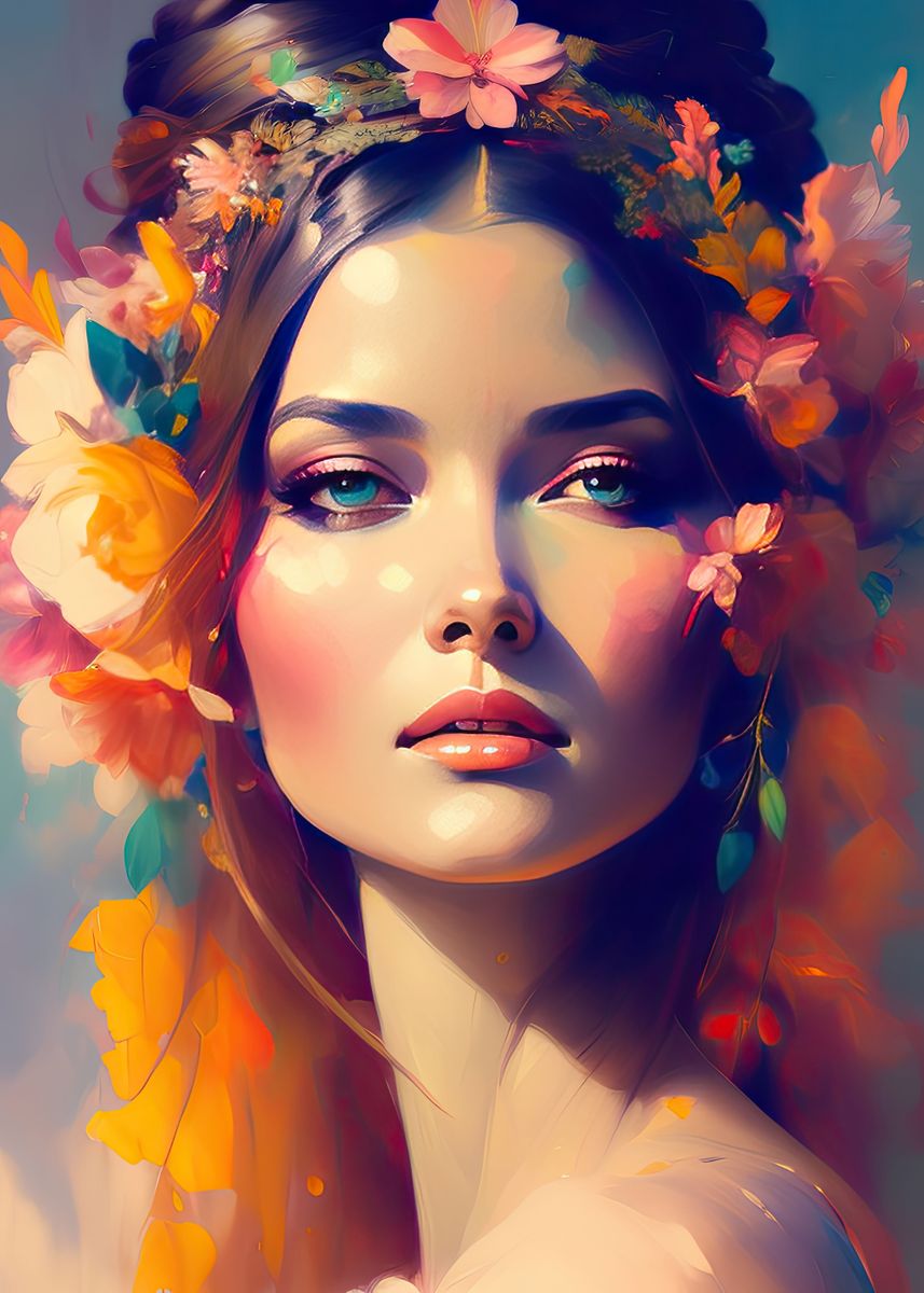 'Portrait of Persephone' Poster, picture, metal print, paint by ...