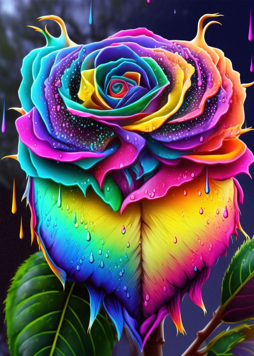 'Enchanted Rose Garden' Poster, picture, metal print, paint by Ali Ch ...