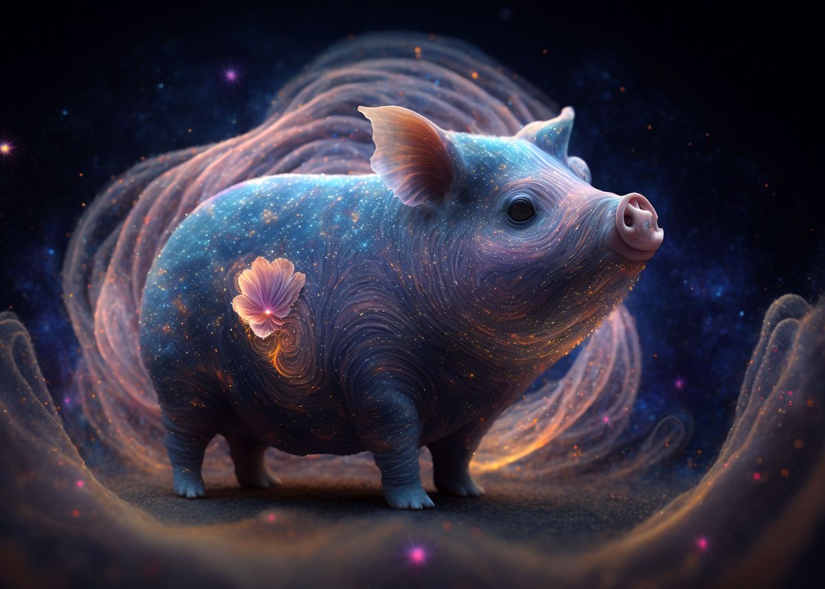 'Spirit Animal Pig' Poster by Jiri Hodecek | Displate