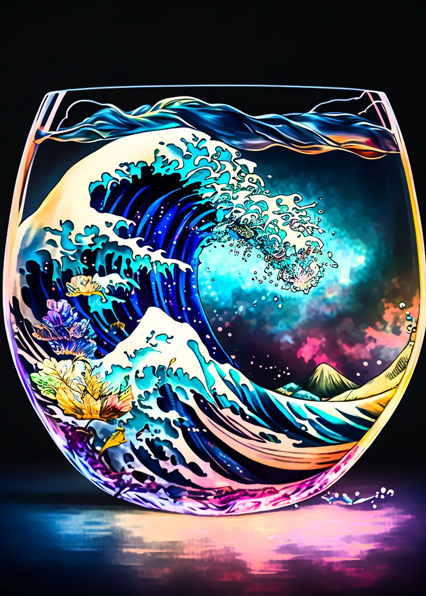 'Wave in Glass' Poster by tina bear | Displate