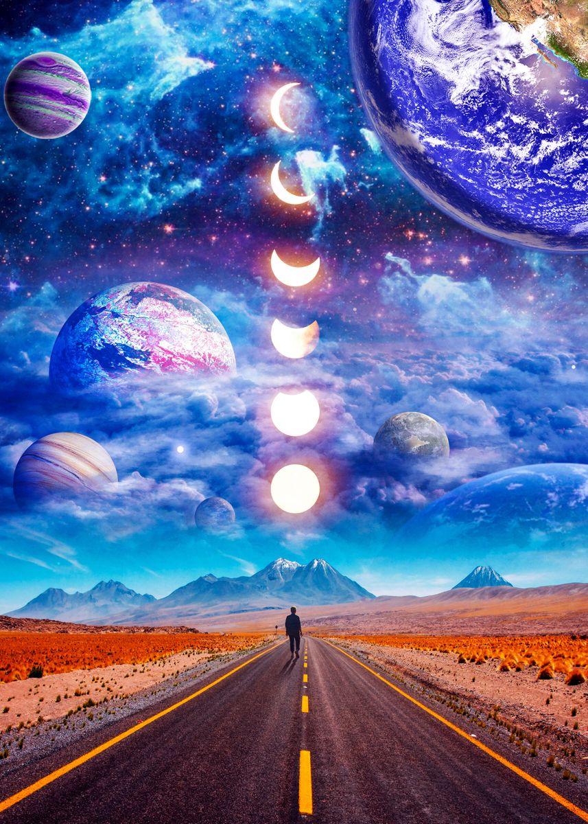 'Open Road' Poster, picture, metal print, paint by seam less | Displate