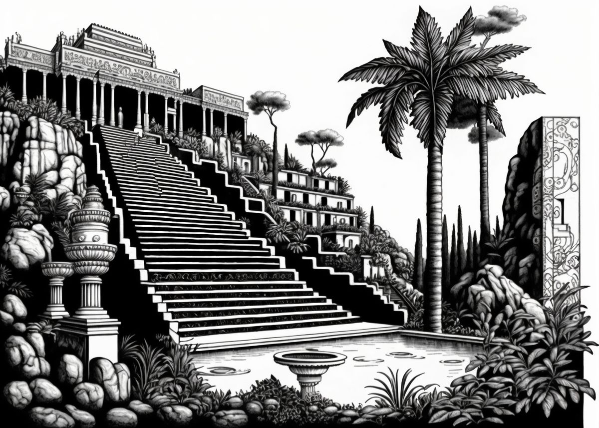 'Gardens of Babylon' Poster by Illustration Art | Displate