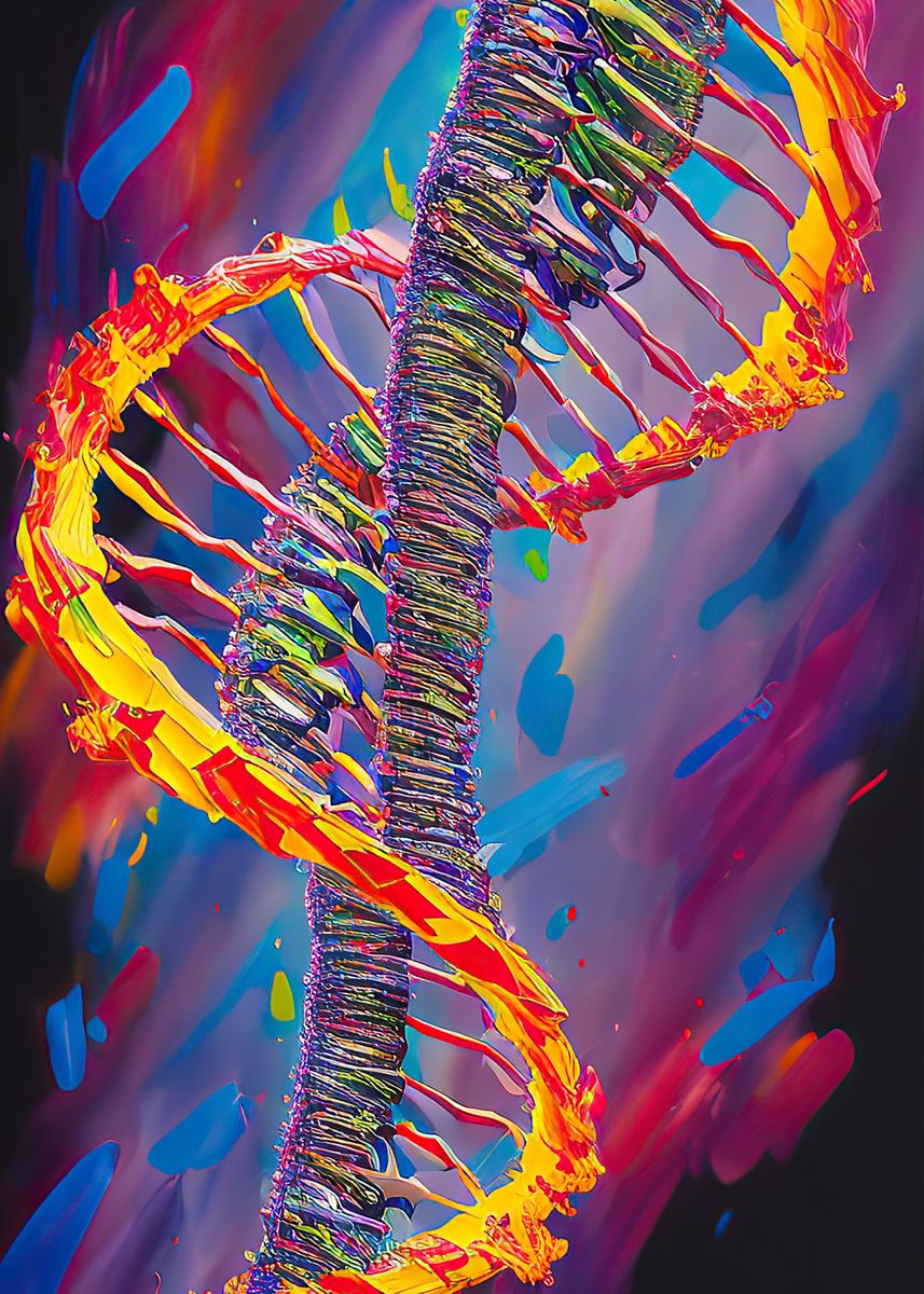 'Dancing DNA 005' Poster, picture, metal print, paint by ...