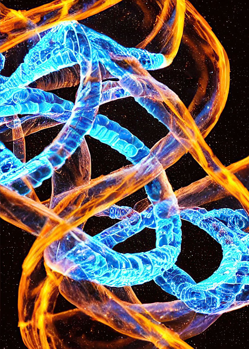 'Dancing DNA 004' Poster, picture, metal print, paint by ...