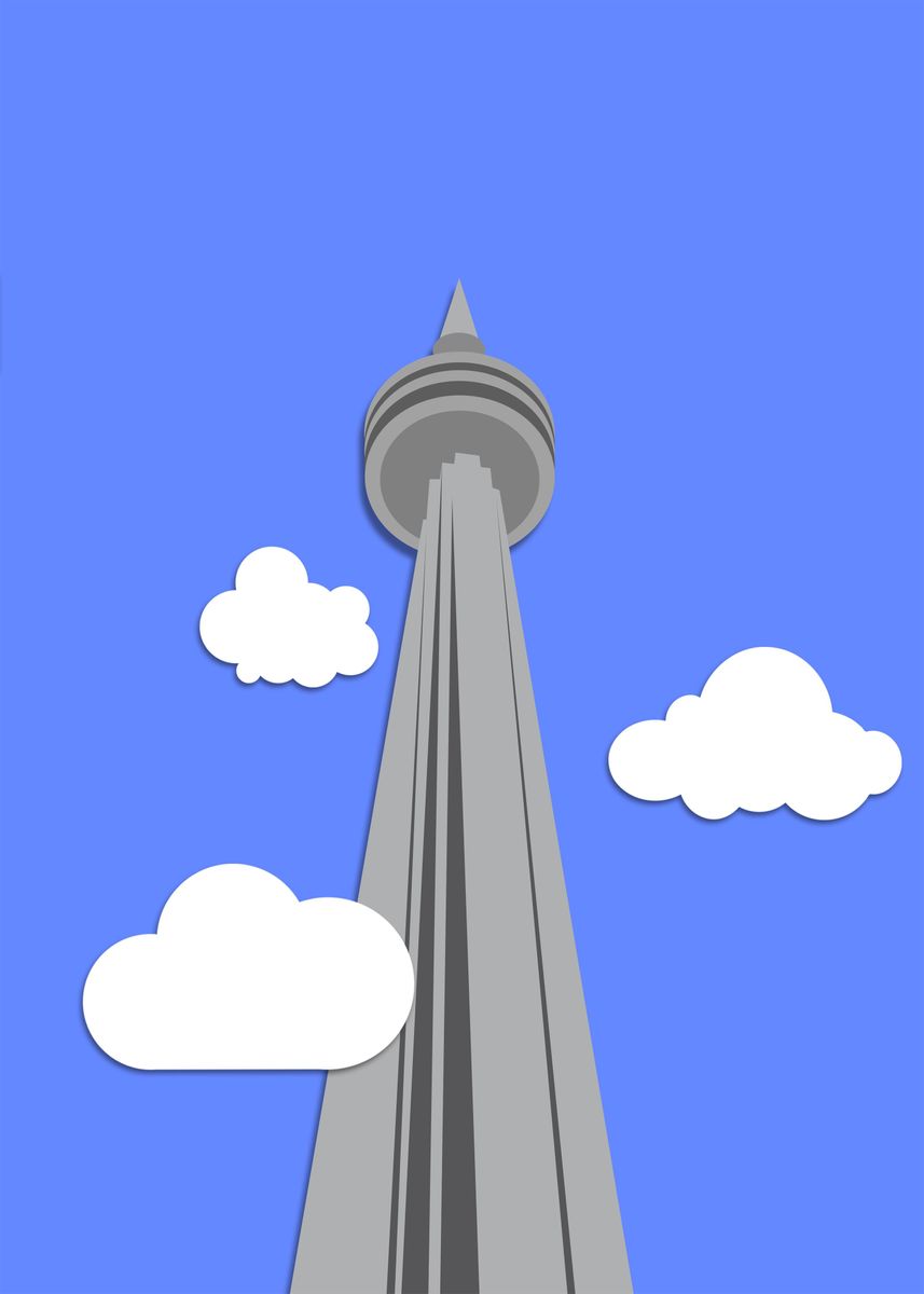 'CN Tower' Poster, picture, metal print, paint by Leicen | Displate