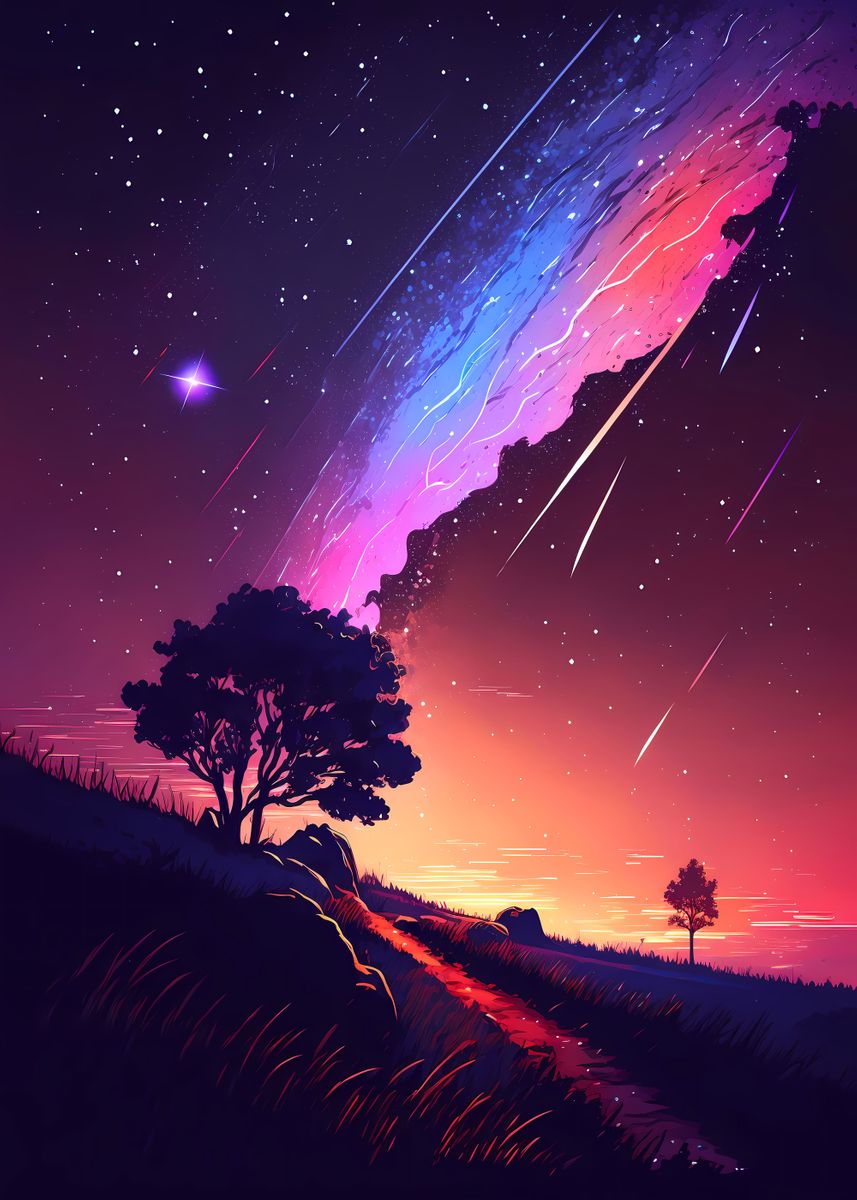 'Sunset Comet Trail' Poster, picture, metal print, paint by Luong Phat ...