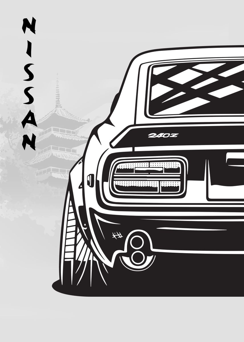 'Nissan 240Z' Poster, picture, metal print, paint by artH | Displate