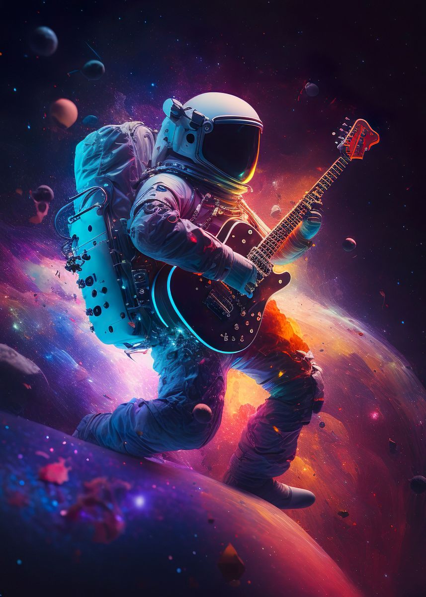 'Space Musician' Poster, picture, metal print, paint by TESSERACT 07 ...