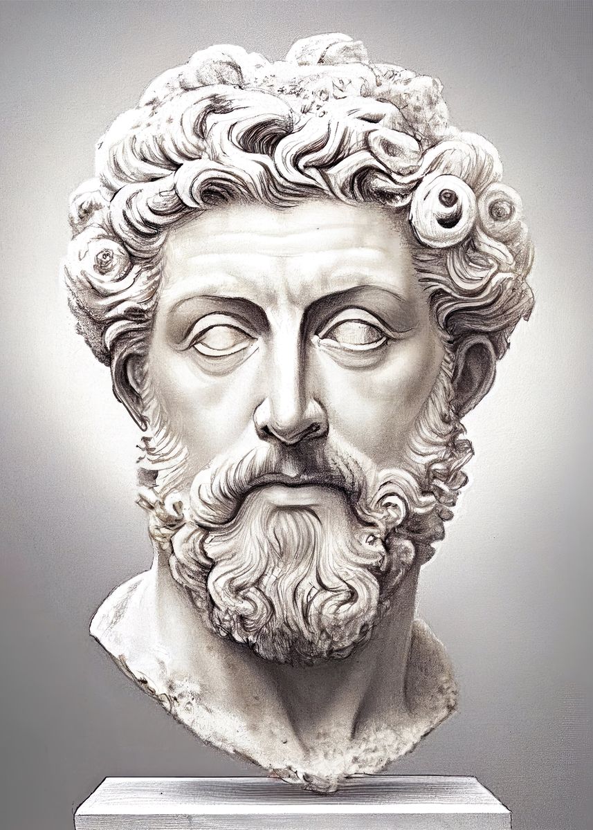 'Marcus Aurelius Stoicism' Poster, picture, metal print, paint by Rosh ...