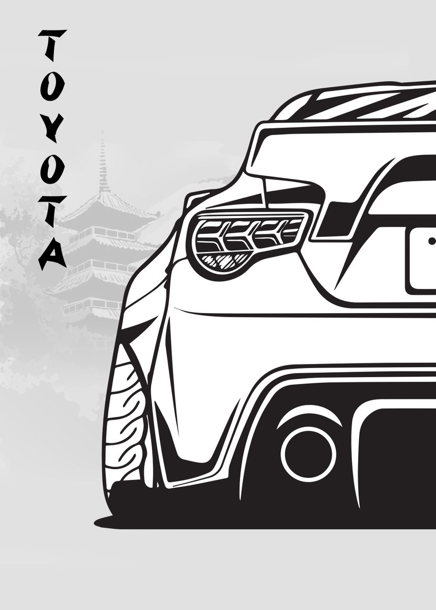 'Toyota GT86 JDM' Poster, picture, metal print, paint by artH | Displate