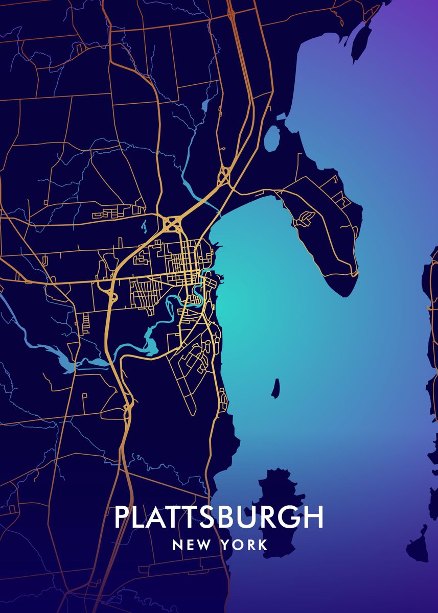 'Plattsburgh' Poster, picture, metal print, paint by Miracle Studio ...