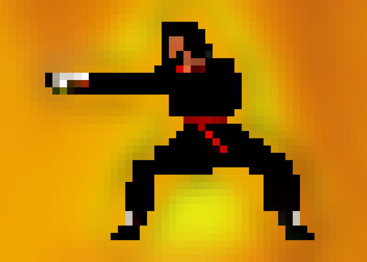 'Pixel art karateka fighter' Poster by Gianfranco Grenar | Displate