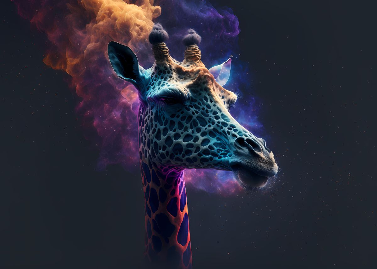 'Spirit Animal Giraffe' Poster by Jiri Hodecek | Displate