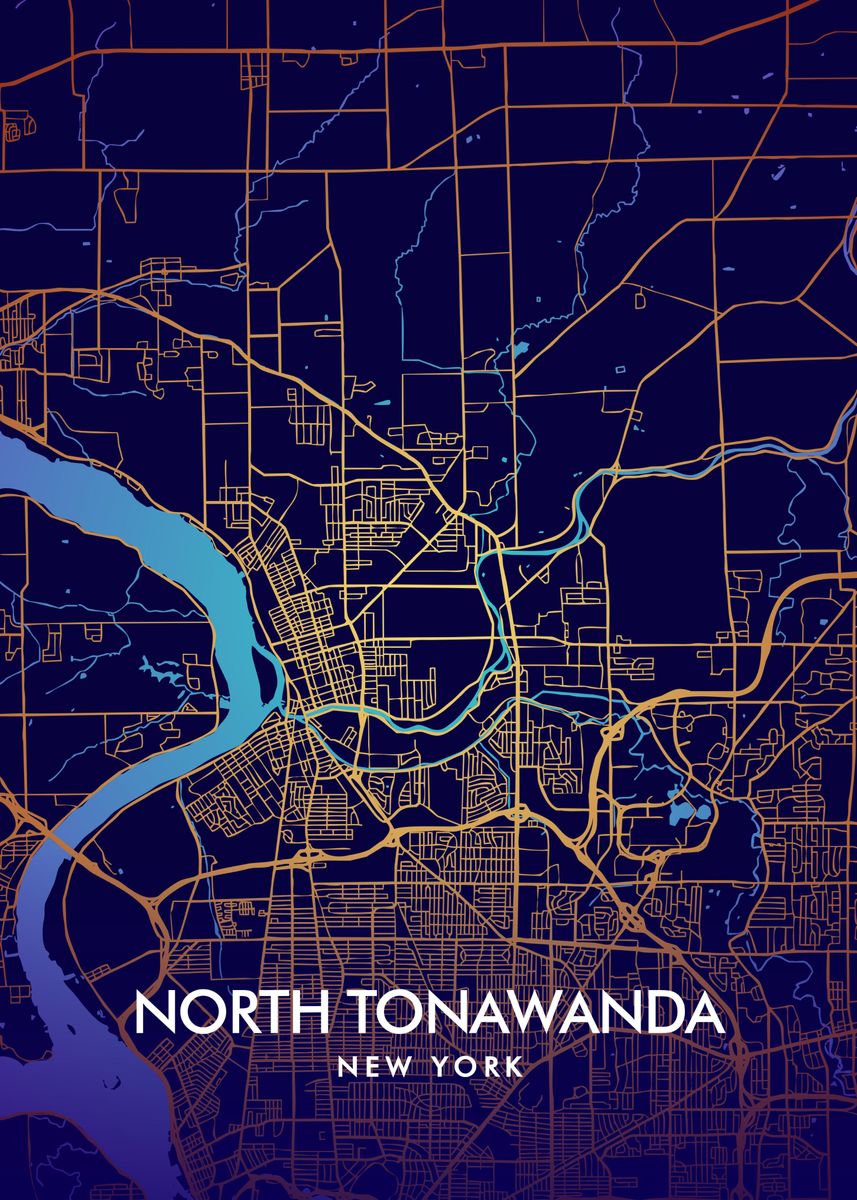 'North Tonawanda' Poster, picture, metal print, paint by Miracle Studio ...