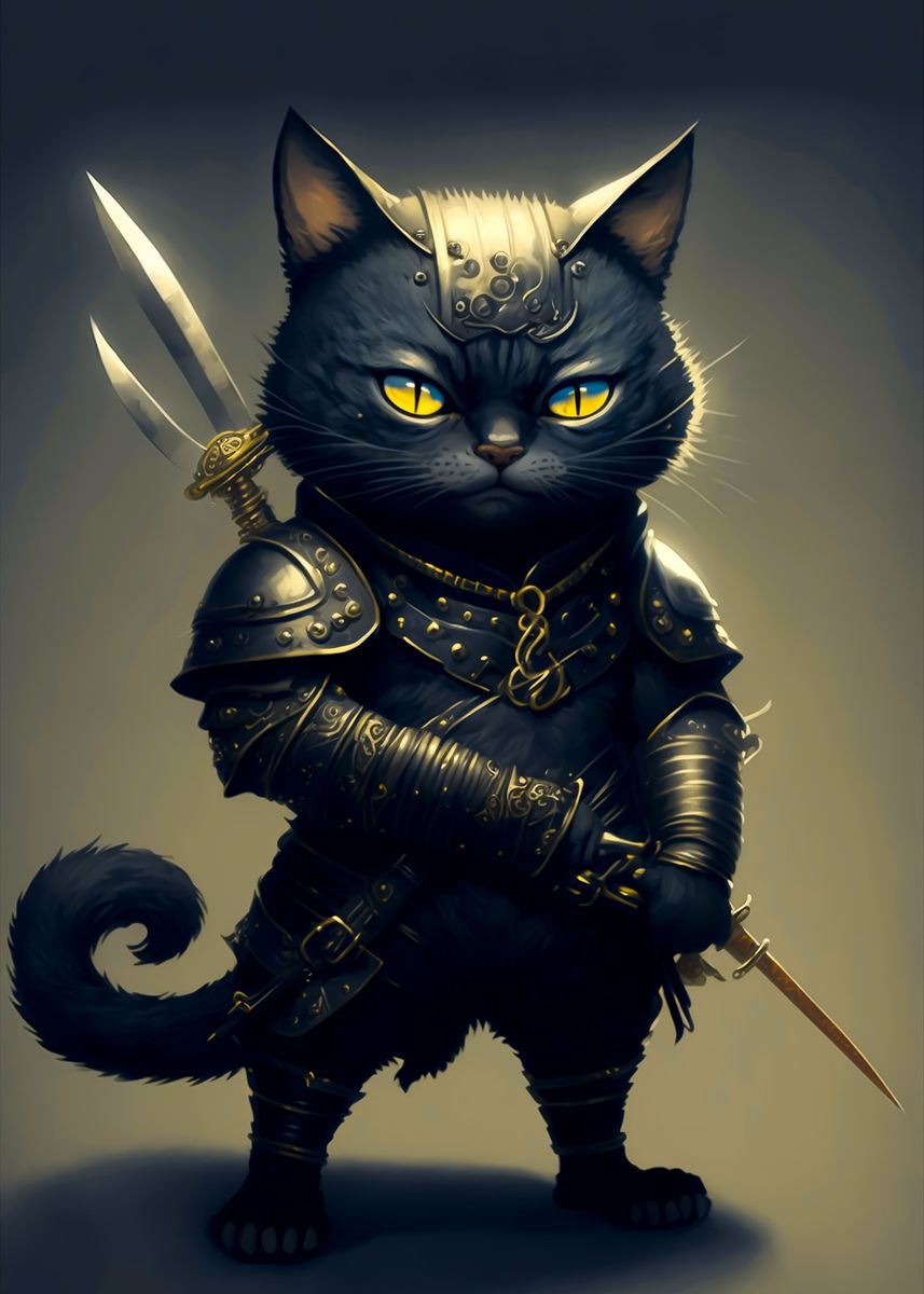 'Bounty Hunter Cat' Poster, picture, metal print, paint by XENOS | Displate