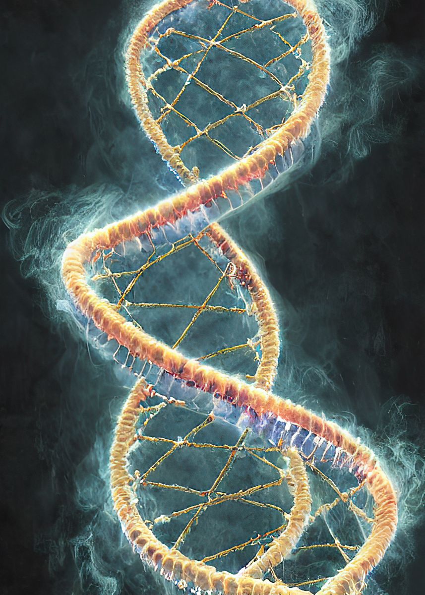 'Dancing DNA 003' Poster, picture, metal print, paint by deepdreAmIngstudios | Displate