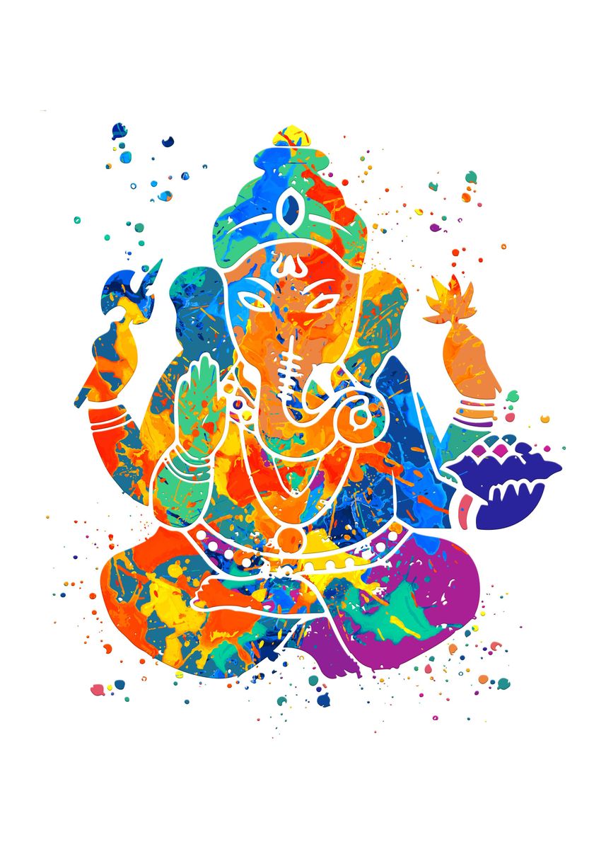 'Ganesha Ganesh ' Poster, picture, metal print, paint by Denis Siggers ...