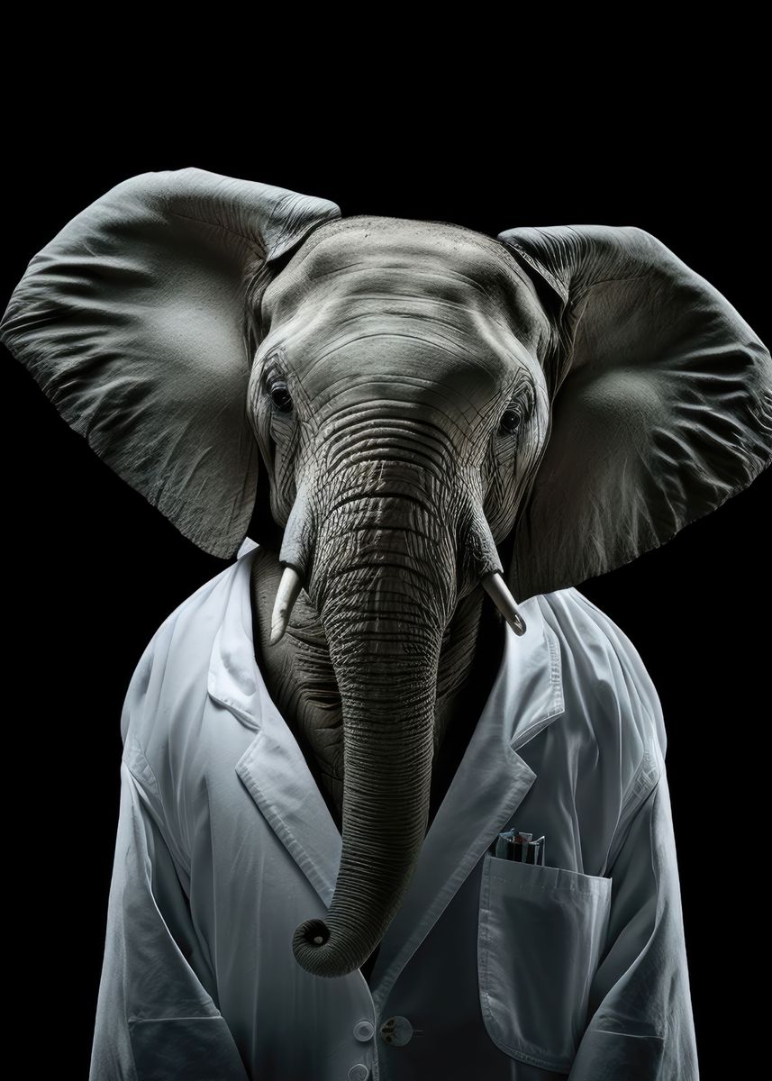 'Doctor Elephant' Poster by Dr Picture | Displate