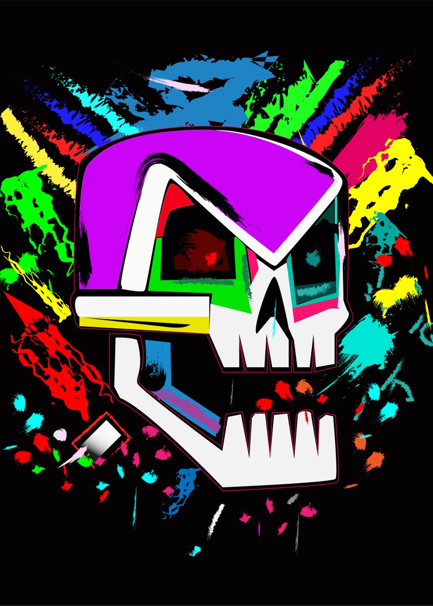 'Skull head graffiti style' Poster, picture, metal print, paint by Tea ...